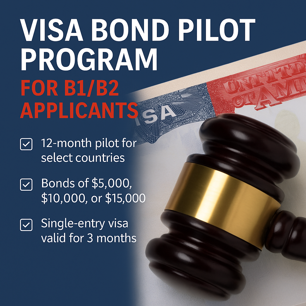 Visa Bond Pilot Program for B 1/B 2 Applicants - Somireddy Law Group (SLG)
